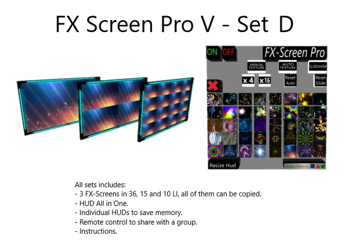 Second Life Marketplace - FX Screen Pro V - Set D
